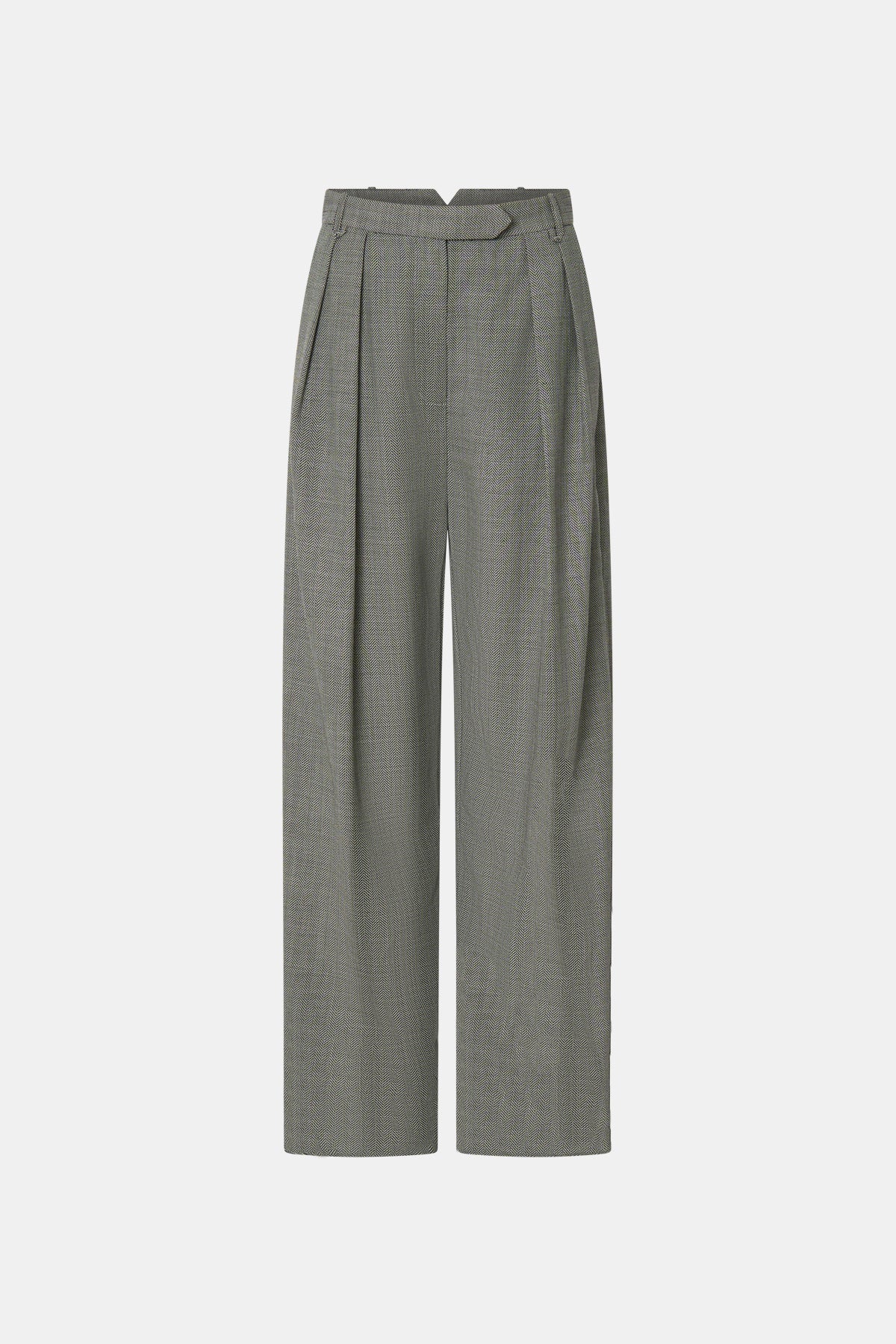 Ren Wide Leg Pant in Charcoal Herringbone - CAMILLA AND MARC® C&M